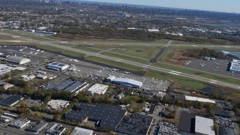Aerial view of Teterboro Airport (3 of 4... | Stock Video | Pond5
