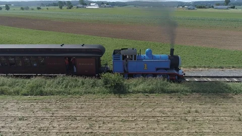 Aerial View of a Thomas the Tank Engine ... | Stock Video | Pond5