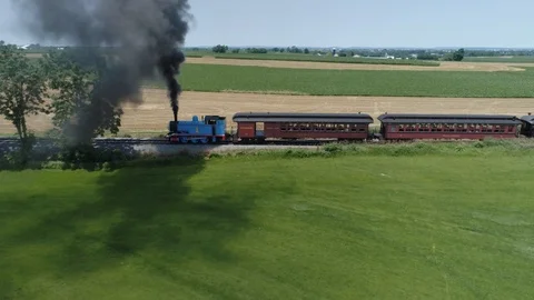 Aerial View of a Thomas the Tank Engine ... | Stock Video | Pond5