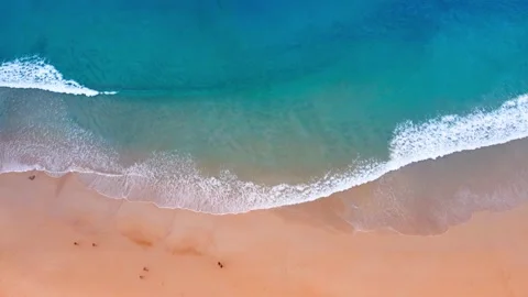 Aerial view (Top view) beach sea and san... | Stock Video | Pond5