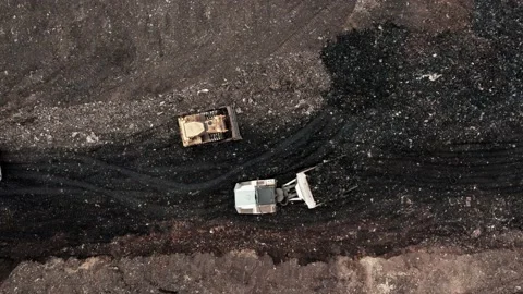 Aerial view. Top view of the dump truck ... | Stock Video | Pond5