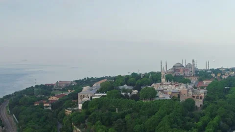 Aerial view of Topkapi Palace and Hagia ... | Stock Video | Pond5