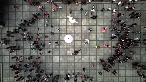 aerial view of a traditional dance with ... | Stock Video | Pond5