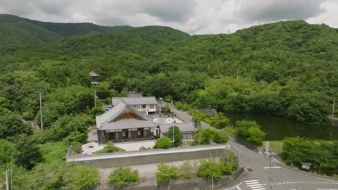 Aerial view of traditional Japanese buil... | Stock Video | Pond5