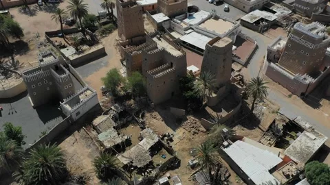 Aerial view of a traditional mud house ,... | Stock Video | Pond5