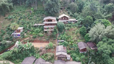 Aerial view of traditional rural village... | Stock Video | Pond5