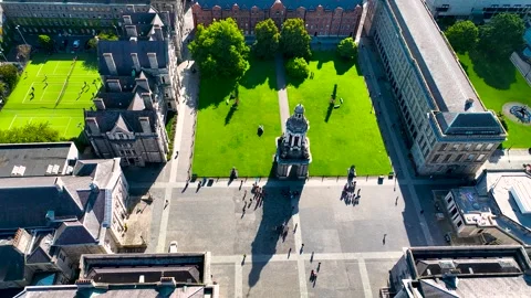 Aerial view of Trinity College in Dublin... | Stock Video | Pond5
