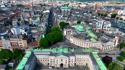 Aerial view of Trinity College in Dublin... | Stock Video | Pond5