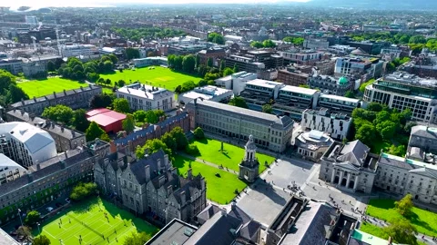 Aerial view of Trinity College in Dublin... | Stock Video | Pond5