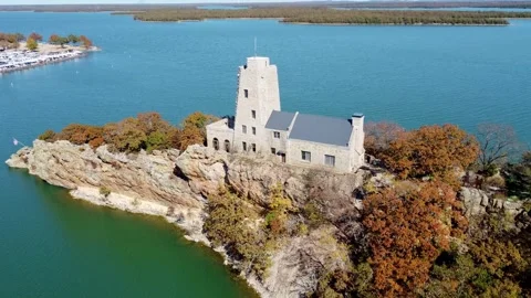 Aerial view of the Tucker Tower of Lake ... | Stock Video | Pond5