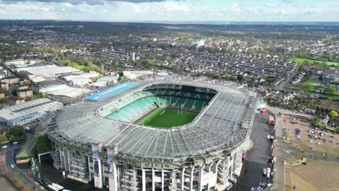 Aerial view of Twickenham Stadium, Rugby... | Stock Video | Pond5