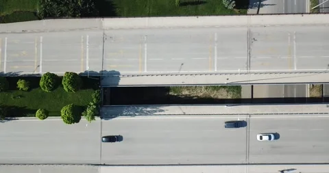 Aerial view of two lane bridge driveway.... | Stock Video | Pond5