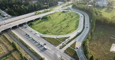 Aerial view of two lane bridge driveway.... | Stock Video | Pond5