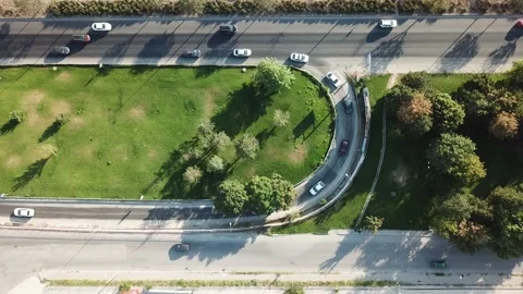 Aerial view of two lane bridge driveway.... | Stock Video | Pond5