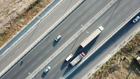 Aerial view of a two-lane expressway or ... | Stock Video | Pond5
