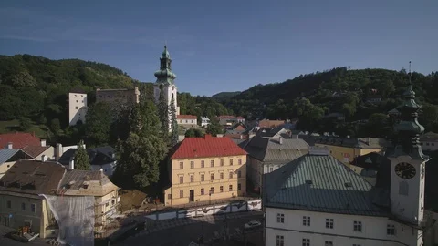Aerial view of typical old castle with c... | Stock Video | Pond5