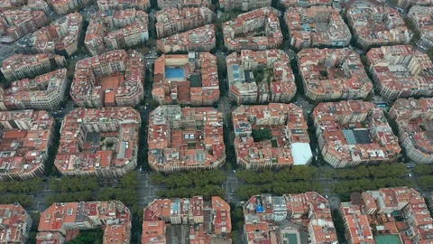 Aerial view. Typical square quarters of ... | Stock Video | Pond5