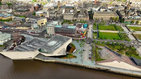 Aerial View of V&A Museum & Waterfront C... | Stock Video | Pond5
