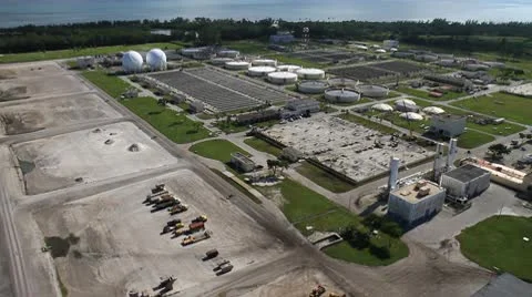 Aerial View of Virginia Key Sewage Treat... | Stock Video | Pond5