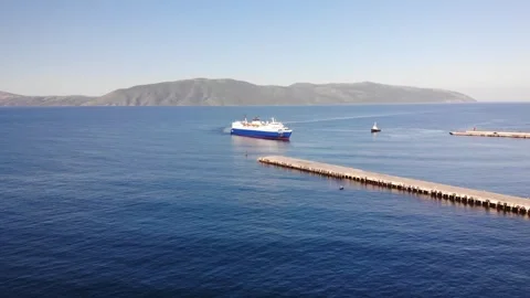 Aerial view of Vlora bay. Morning landsc... | Stock Video | Pond5