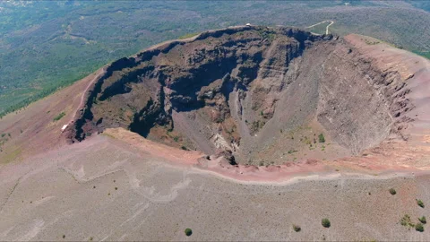 Aerial view of volcano Mount Vesuvius, v... | Stock Video | Pond5