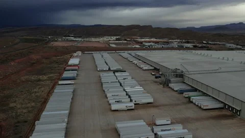Aerial view of a Walmart Distribution Ce... | Stock Video | Pond5