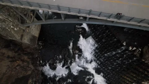 An aerial view of the waterfalls at the ... | Stock Video | Pond5