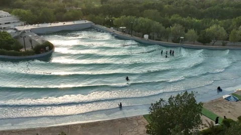 Aerial View Of Wave Pool At Dreamworld R... | Stock Video | Pond5