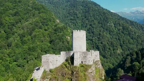Aerial view of Zilkale castle in Rize. H... | Stock Video | Pond5