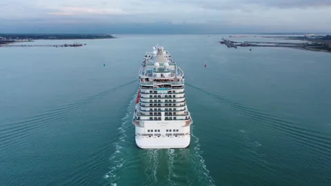 Aerial views of Sky Princess cruise ship... | Stock Video | Pond5