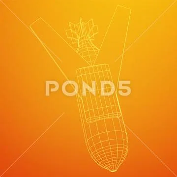 Aerial Weapon Guided Smart Bomb with Wings Illustration #266221560