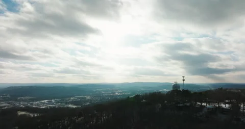 Aerial wide shot of Mount Sequoyah with ... | Stock Video | Pond5