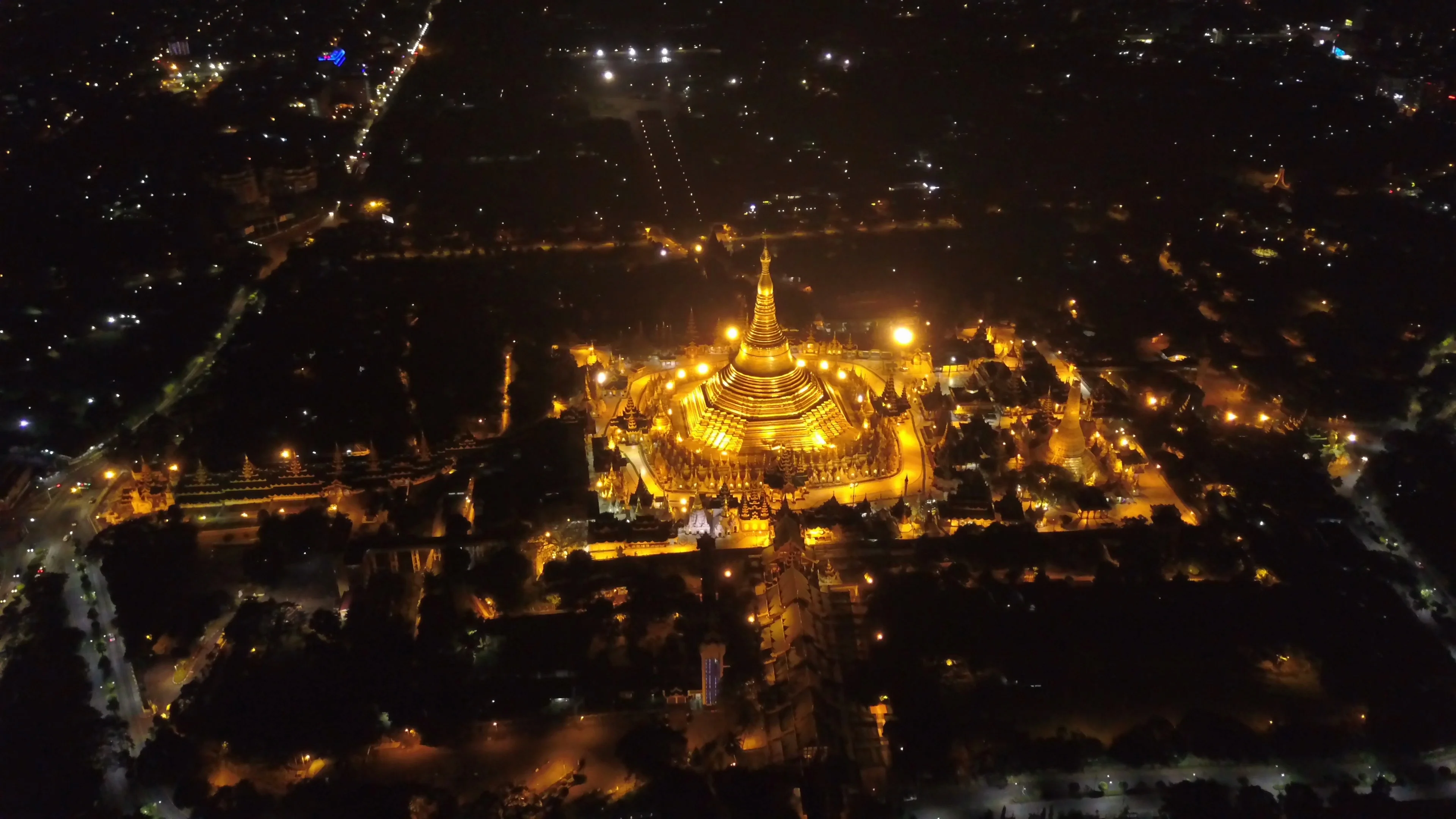 Shwedagon Pagoda At Night