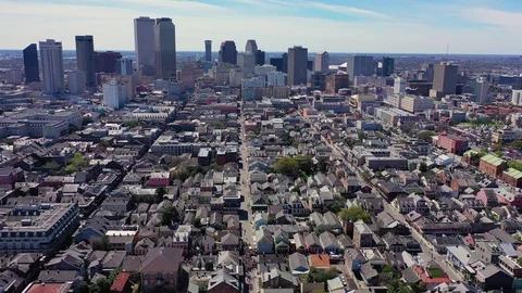 Aerial Zoom Up from the French Quarter t... | Stock Video | Pond5