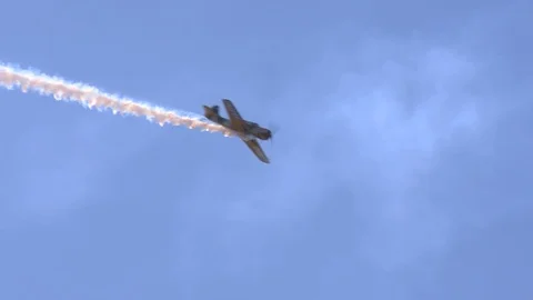 Aerobatic display: airplane various mane... | Stock Video | Pond5