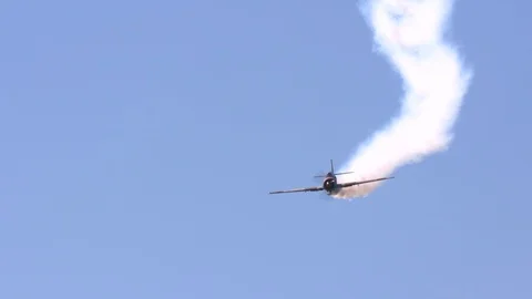 Aerobatic display: airplane various mane... | Stock Video | Pond5
