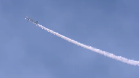 Aerobatic display: airplane various mane... | Stock Video | Pond5