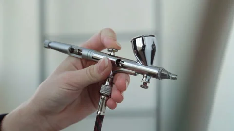 Aerography. The work of artist on the cr... | Stock Video | Pond5