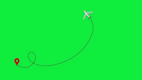 Aeroplane Travelling In Dotted Line 4K G... | Stock Video | Pond5