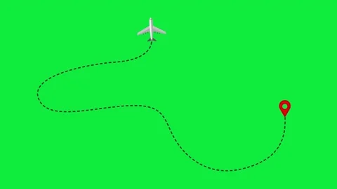 Aeroplane Travelling In Dotted Line 4K G... | Stock Video | Pond5