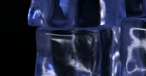Aesthetic Ice Cubes on Black Background | Stock Video | Pond5