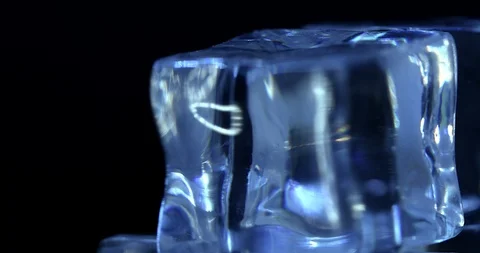 Aesthetic Ice Cubes on Black Background | Stock Video | Pond5