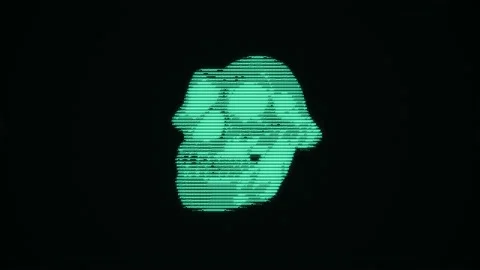 Afarensis Skull in Ascii Code Retro Art ... | Stock Video | Pond5