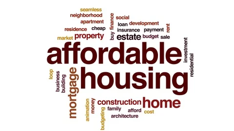 Affordable housing animated word cloud. ... | Stock Video | Pond5
