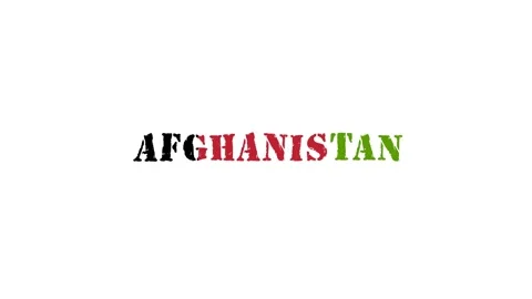 Afghanistan text in flag colors. Text on... | Stock Video | Pond5