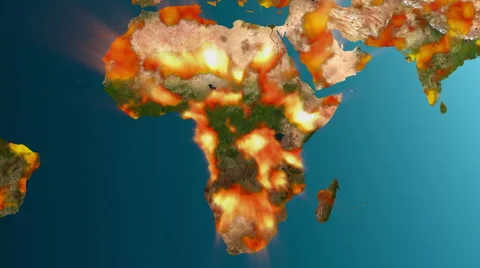 Africa on fire, 4K animation. | Stock Video | Pond5