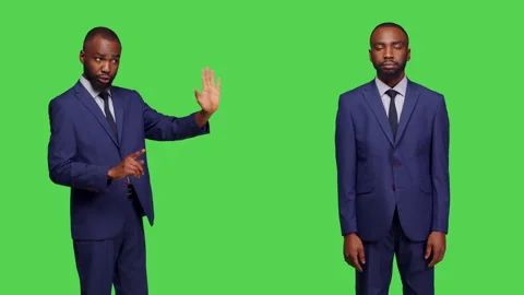 African american adult raising palm and ... | Stock Video | Pond5