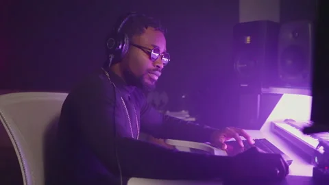 African American audio engineer working ... | Stock Video | Pond5