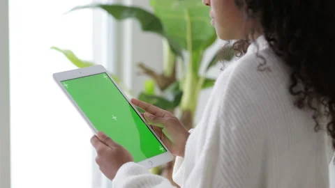 African American black girl using iPad t... | Stock Video | Pond5