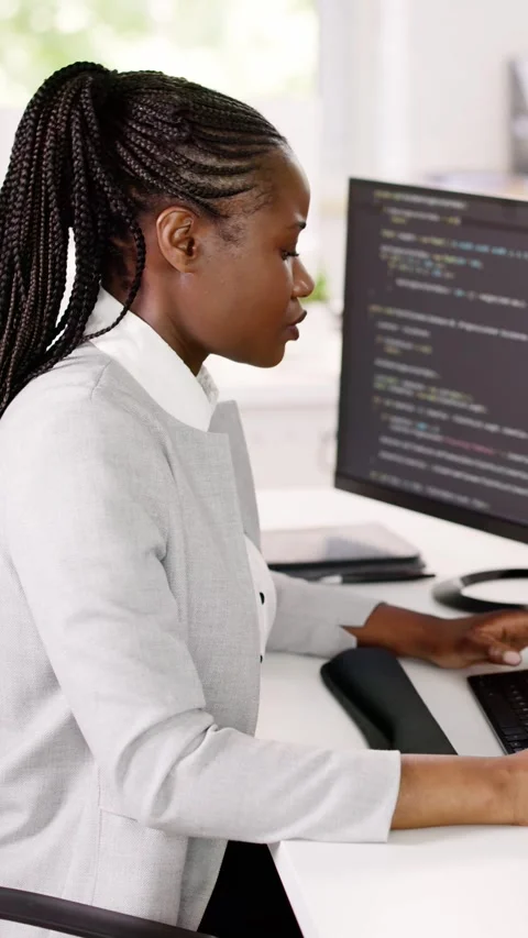 African American Coder Using Computer At... | Stock Video | Pond5